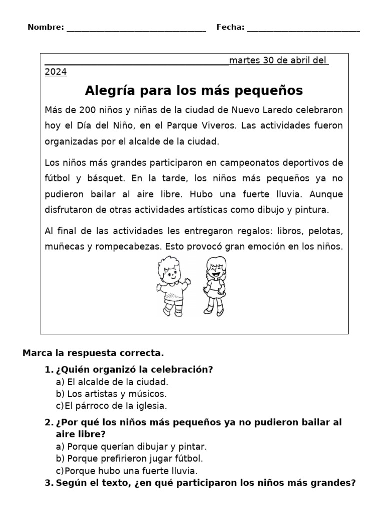 Ejercicio Texto Informativo | PDF