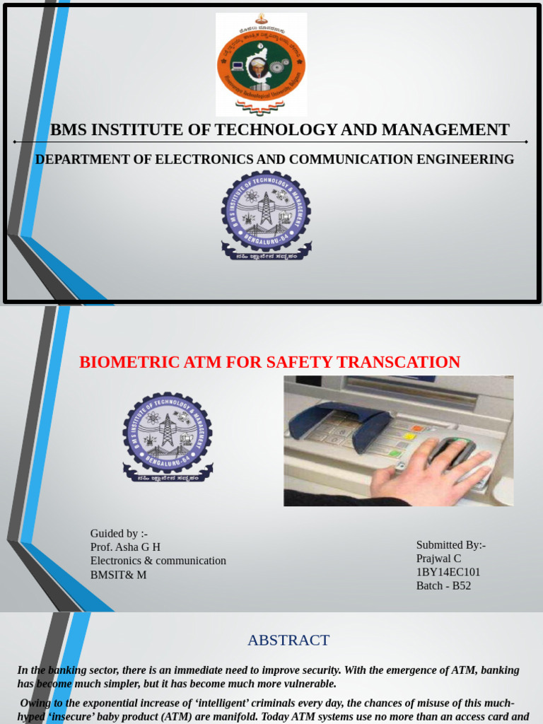Biometric Final | PDF | Biometrics | Automated Teller Machine