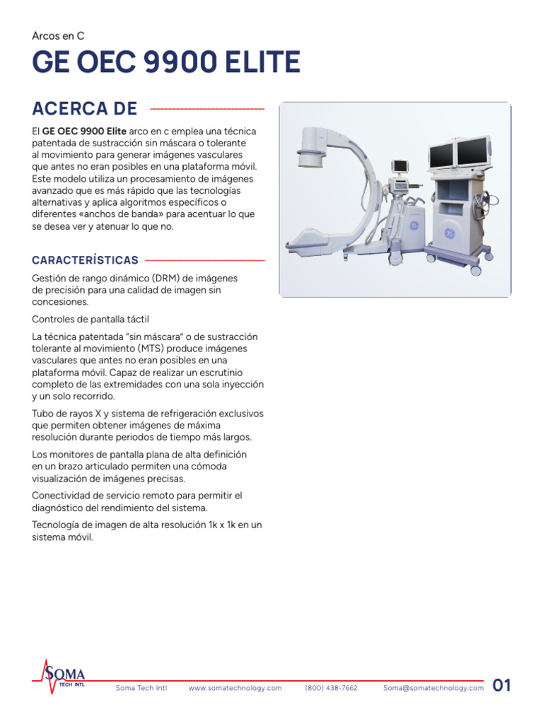 Arco-en-C-GE-OEC-9900-Elite Hoja Técnica ESPAÑOL | PDF | Monitor de ...