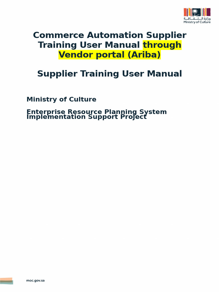 Ariba Supplier Training Manual | PDF | Invoice | Accounts Payable