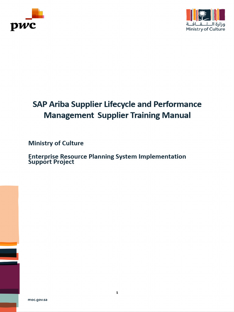 MOC - SAP - Training Manual Ariba SLP - V10 - 01072024 - Supplier | PDF ...