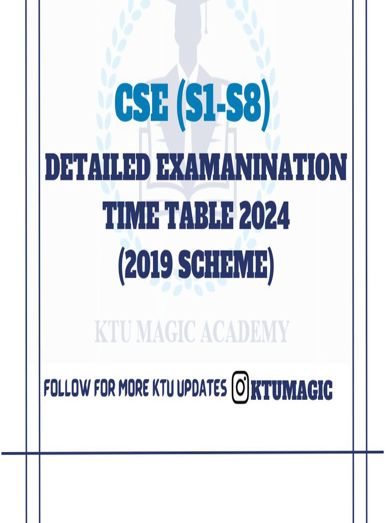 Cse s1 To s8 Exam Time Table May2024 | PDF