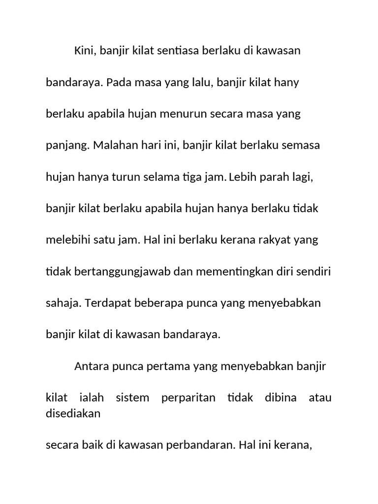 Punca Banjir Kilat di Kawasan Bandar | PDF