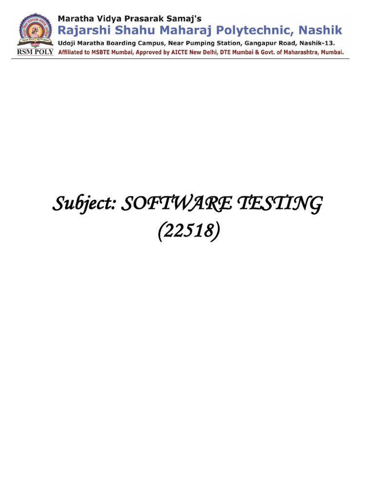 RSM Question Bank - STE 22518 PNP | PDF | Software Testing | Software ...