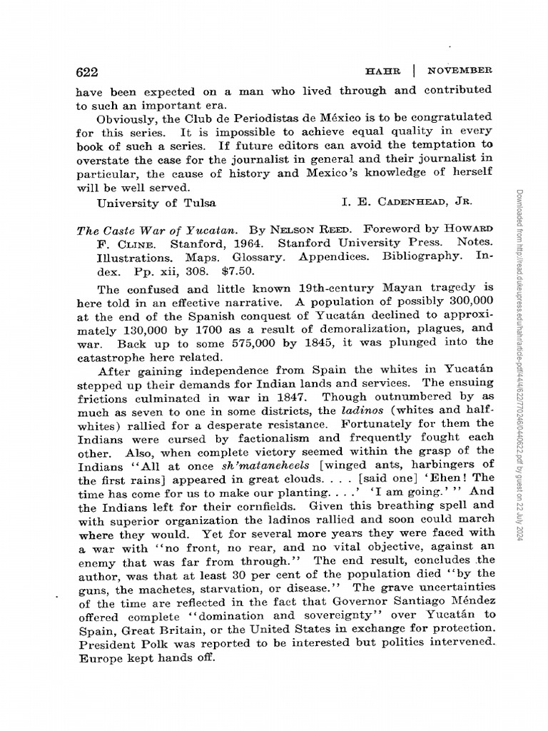 The Caste War of Yucatan | PDF