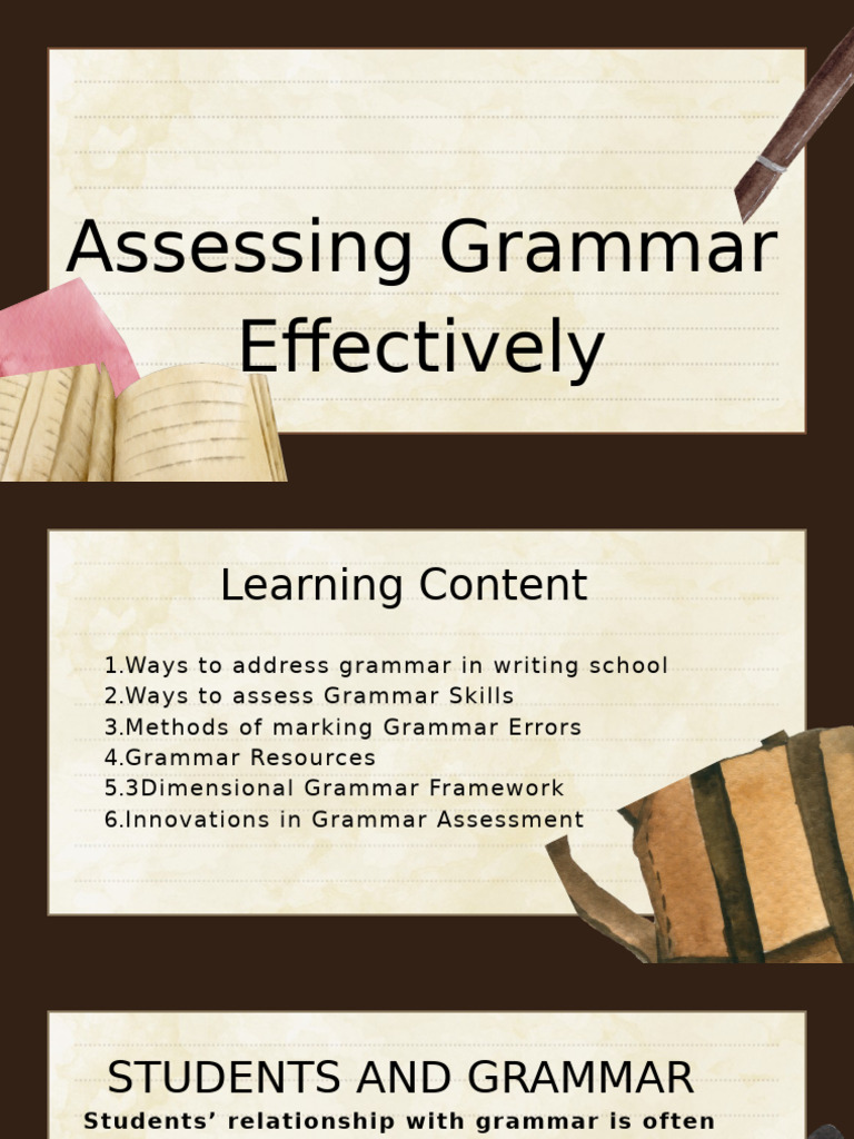 Effective Grammar Assessment Methods | PDF | Proofreading | Cognition