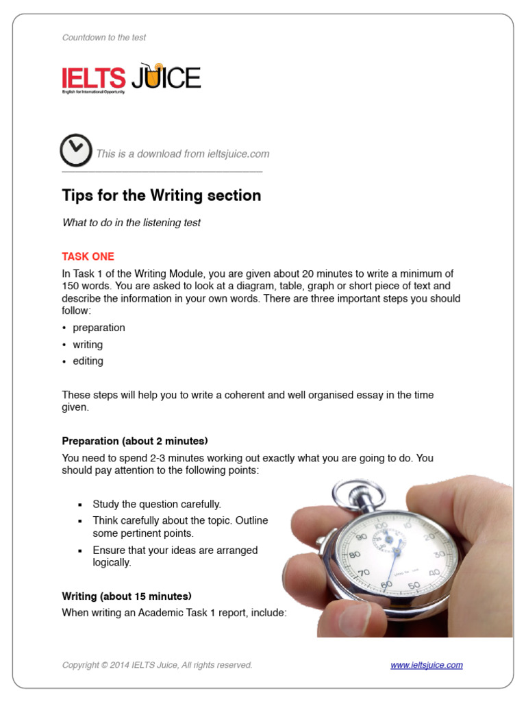 Tips For The Writing Section: What To Do in The Listening Test | PDF ...