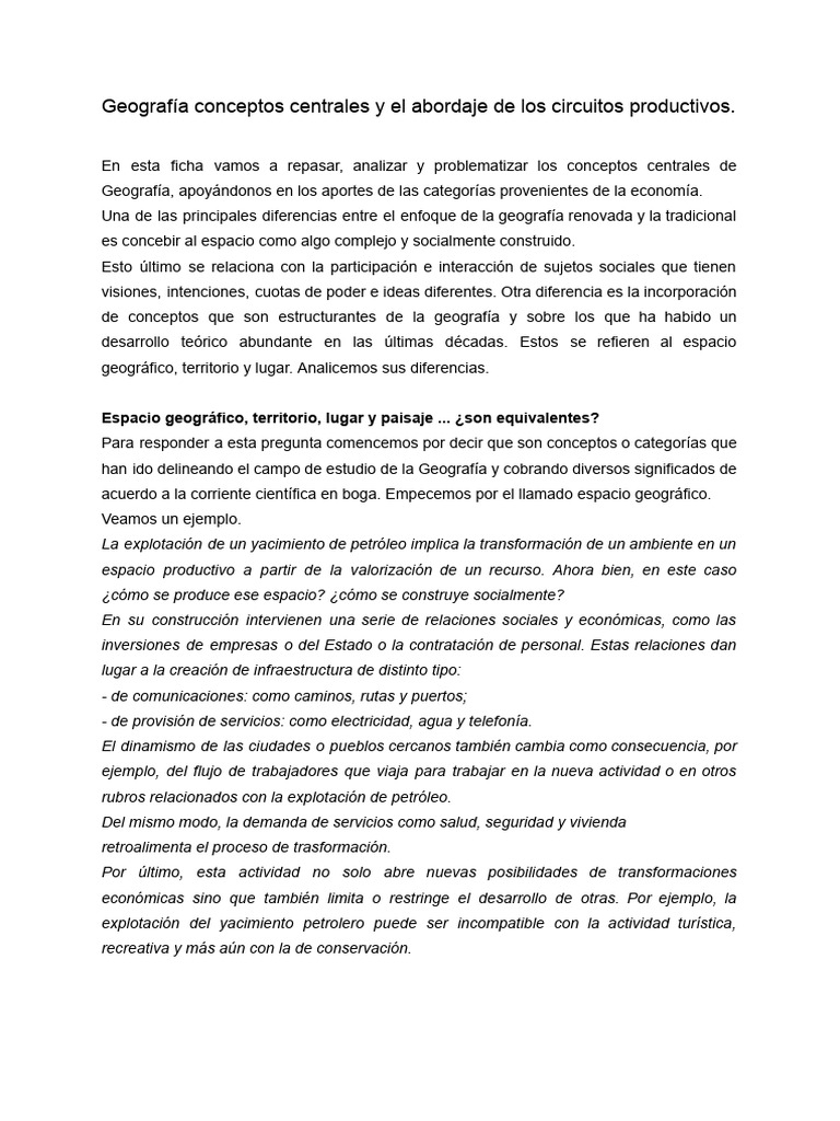Geografía Conceptos Centrales y El Abordaje de Los Circuitos Productivos | PDF | Capital ...