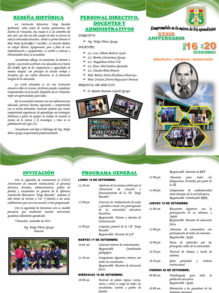 39 Años de la I.E. Jorge Basadre | PDF | Modificación de comportamiento | Aprendizaje