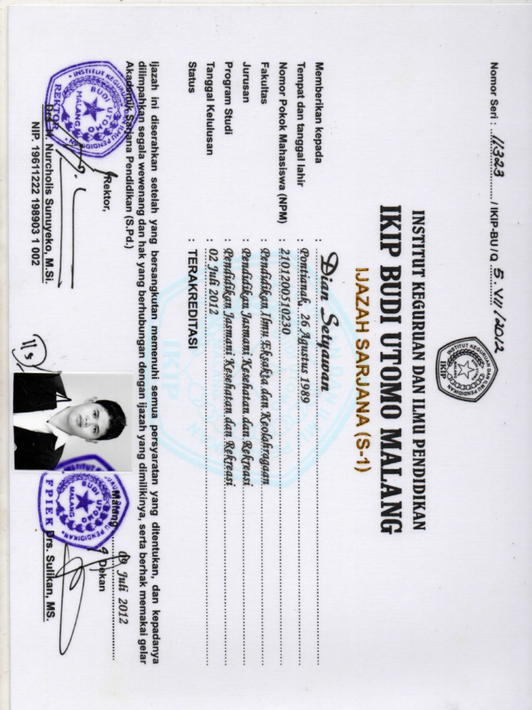 IJAZAH Dian Setyawan | PDF