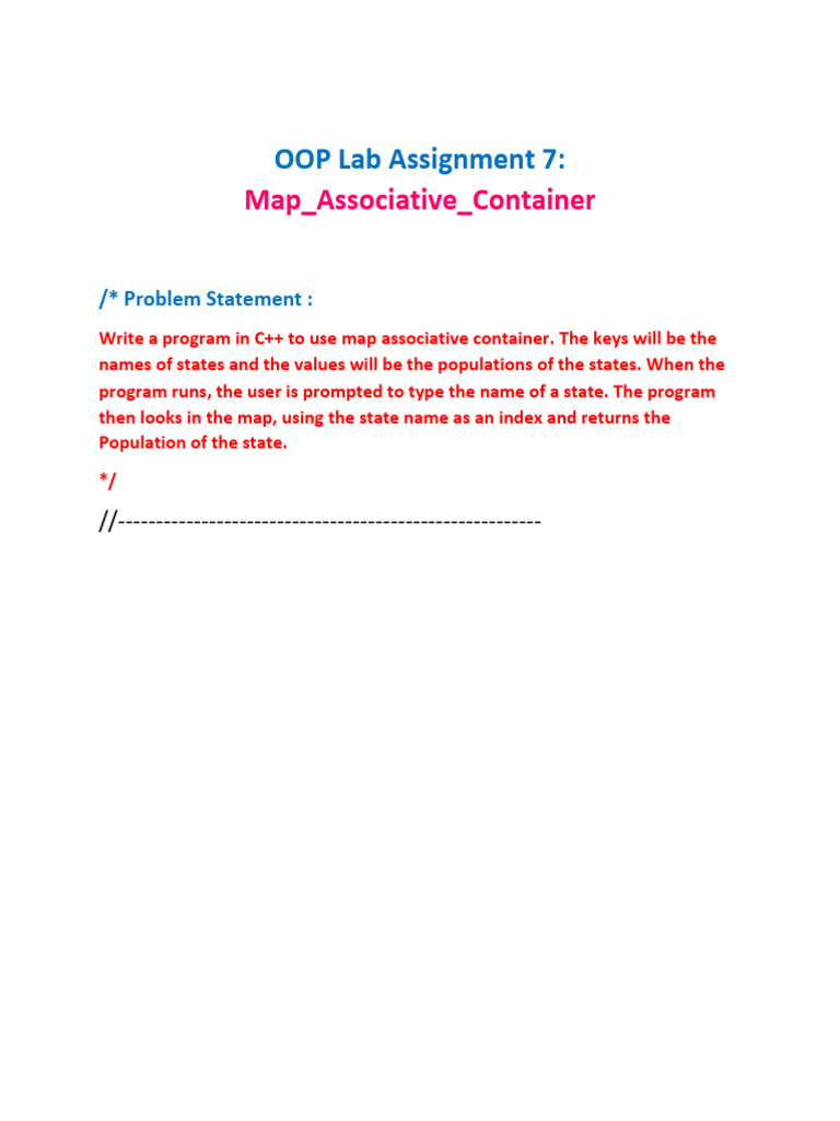 Oopl7 Map Associative Container Pdf Computers