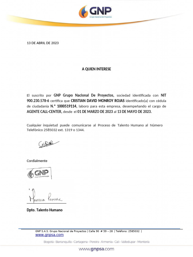 Certificados - CRISTIAN DAVID MONROY ROJAS | PDF | Finanzas y dinero ...