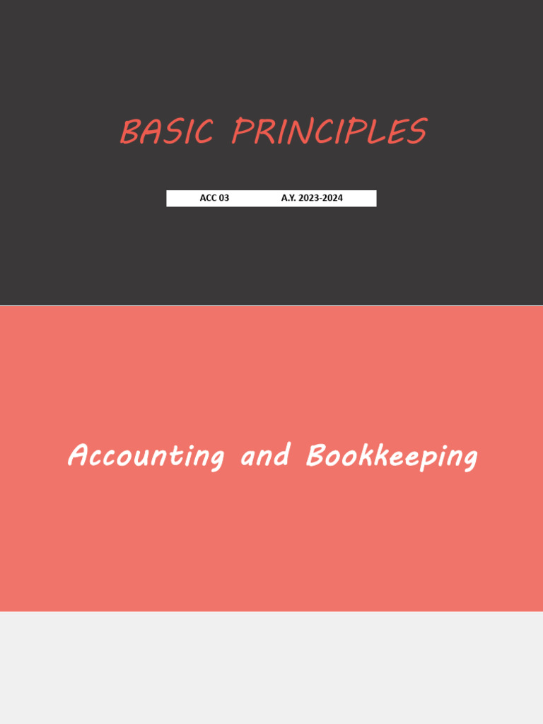 Basic Bookkeeping Principles Explained | PDF | Bookkeeping | Going Concern