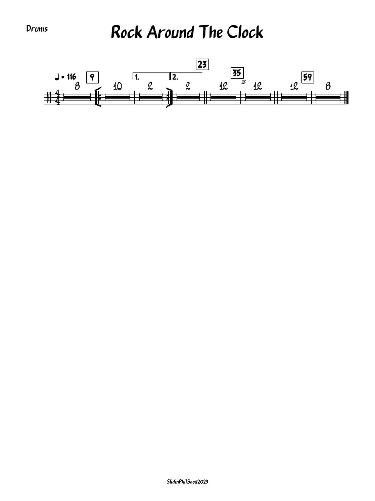 Rock Around the Clock Drum Sheet | PDF