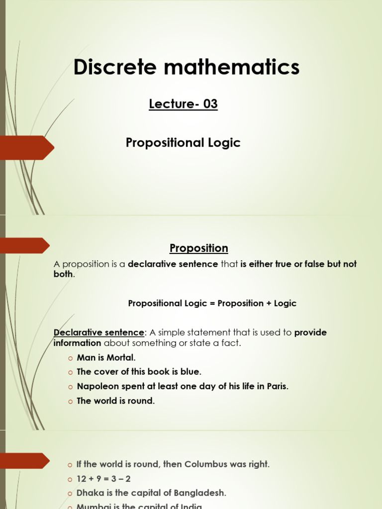 Lec 3 | PDF | Logic | Proposition