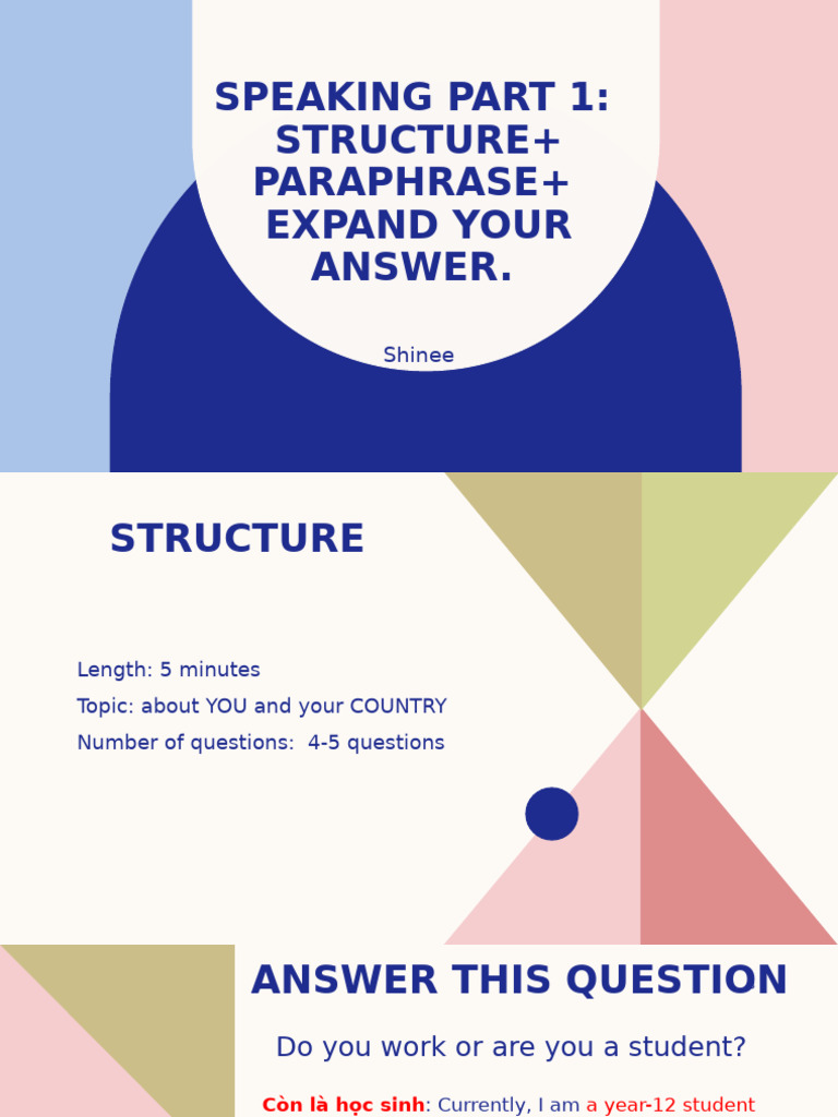 Speaking Part 1: Answer Structure Guide | PDF | Foods | Food Ingredients