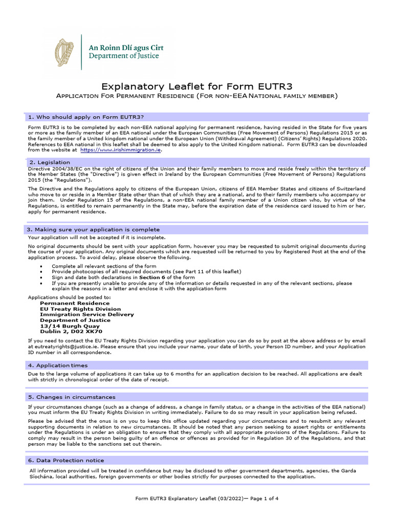 Explanatory Leaflet For Form EUTR3 | PDF | Justice | Crime & Violence