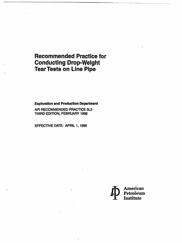 Api RP 5L3 3RD - 1996 | PDF