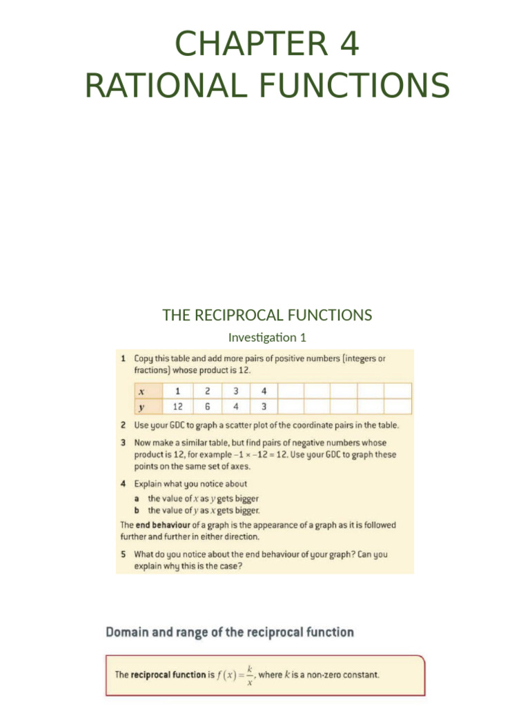 Rational Functions Study Guide | PDF