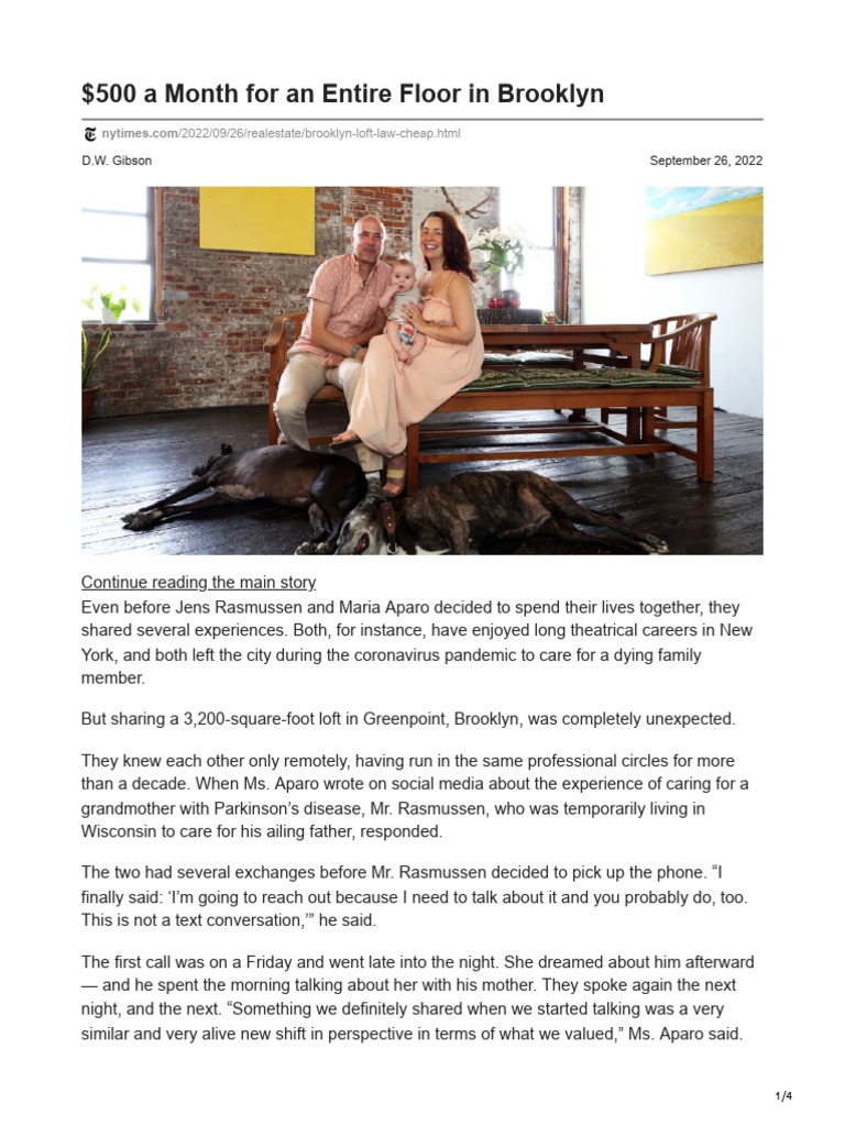 500 A Month For An Entire Floor in Brooklyn | PDF | Mystery, Thriller & Crime Fiction