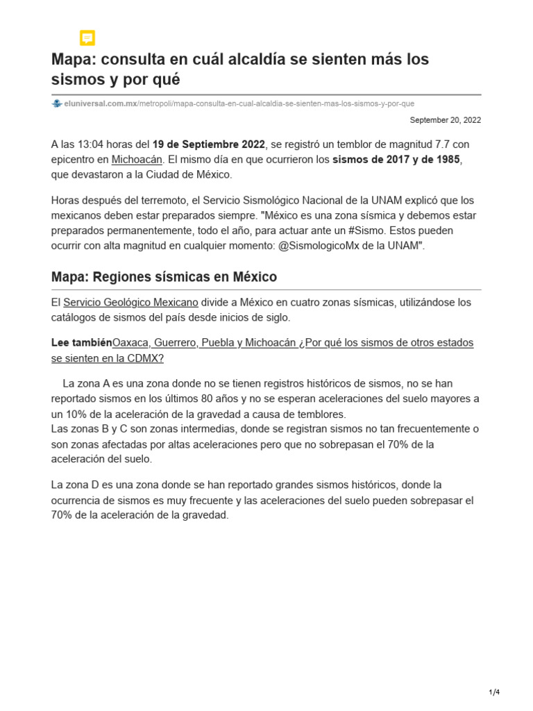 Mapa Consulta en Cuál Alcaldía Se Sienten Más Los Sismos y Por Qué ...
