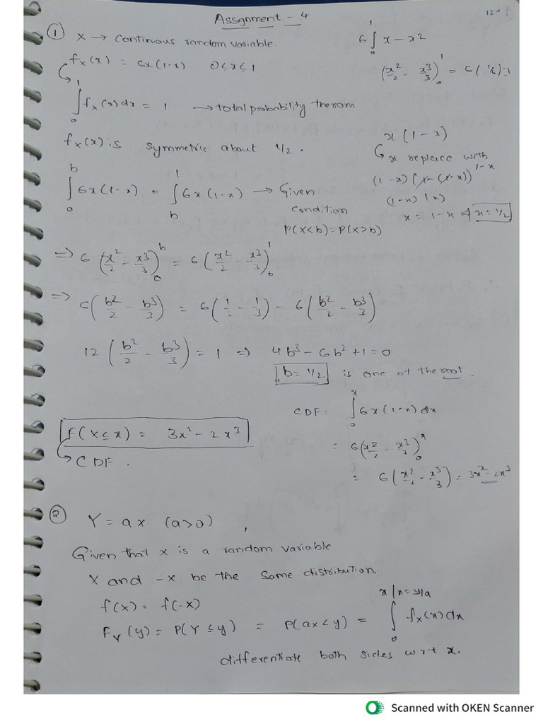 Assignment 4 Probability | PDF