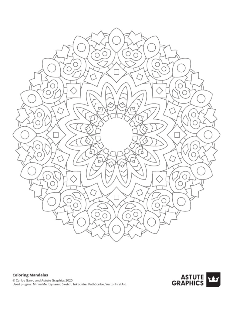 Free Mandala Coloring PDF Author Carlos Garro | PDF