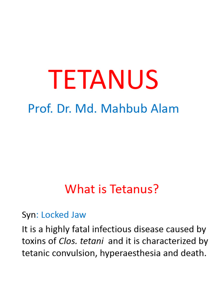 6-Tetanus | PDF | Medical Specialties | Clinical Medicine