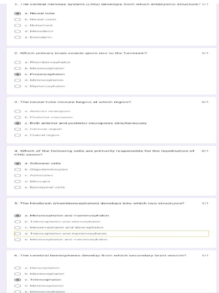 Anat 305 Questions | PDF
