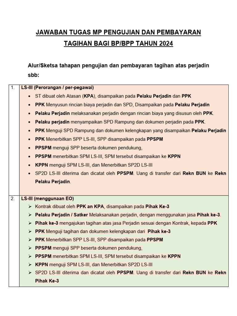 Jawaban - TUGAS MP PENGUJIAN DAN PEMBAYARAN TAGIHAN BAGI BP - BPP | PDF