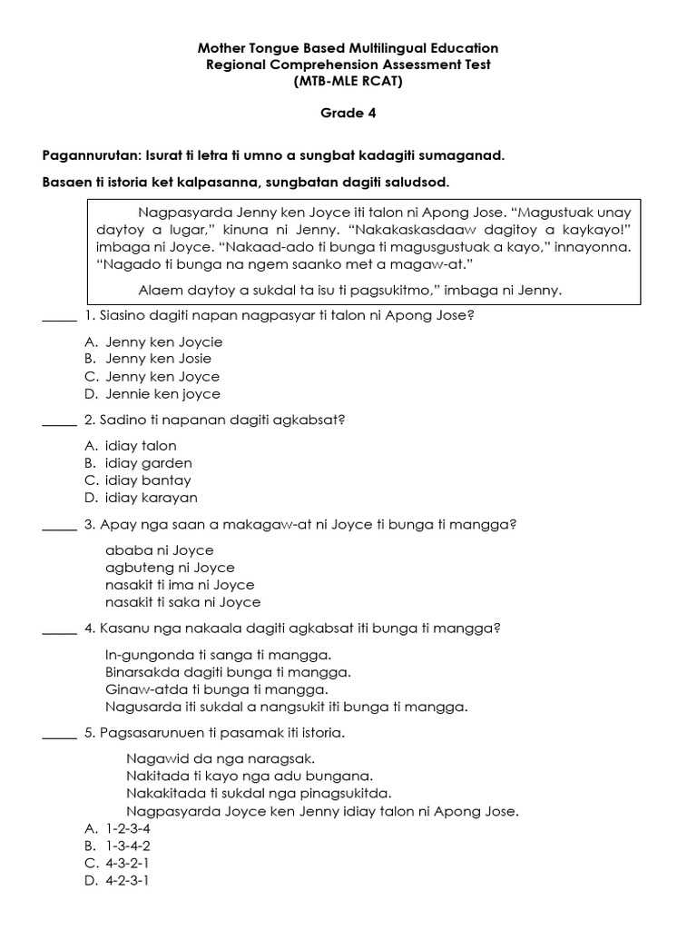 MTB Mle Rcat Ilocano Final | PDF