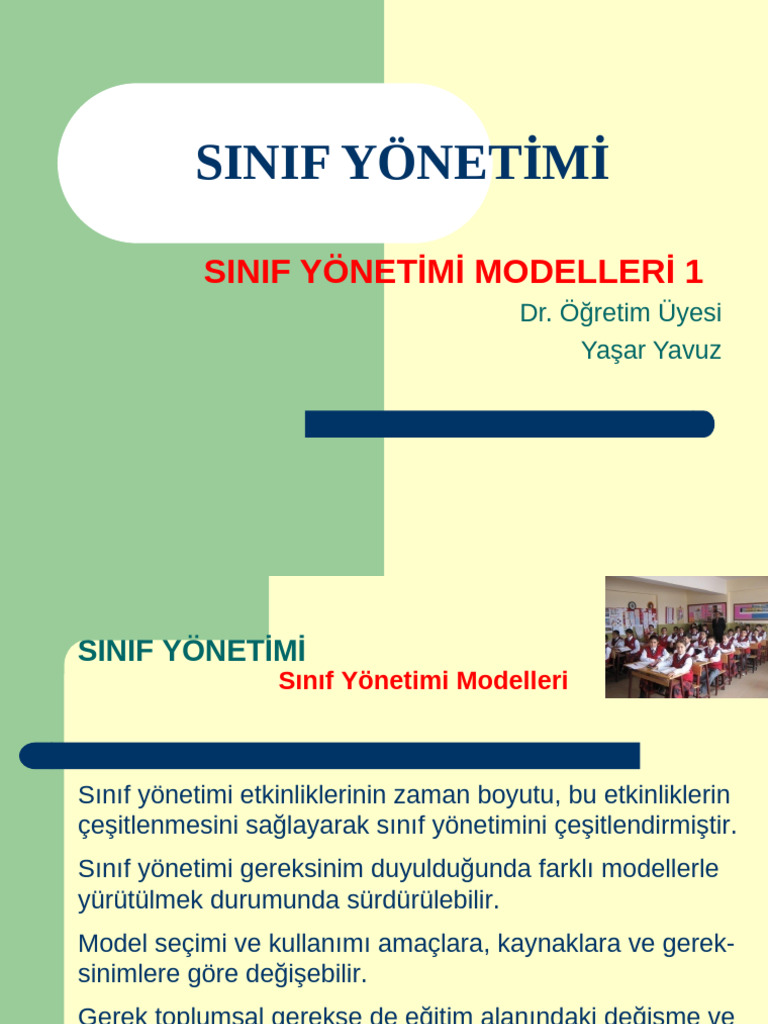 Sunu.3 Sinif Yöneti̇mi̇ Modelleri̇ 1 | PDF