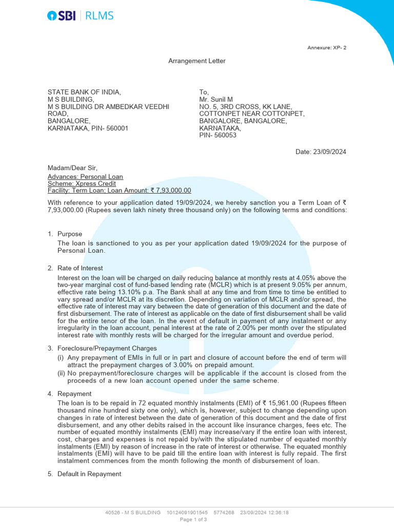 Annexure: XP-2: Page 1 of 3 40526 - M S BUILDING 10124091901545 5774268 23/09/2024 12:36:18 ...