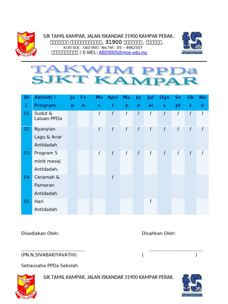 Takwim PPDa 2024 | PDF