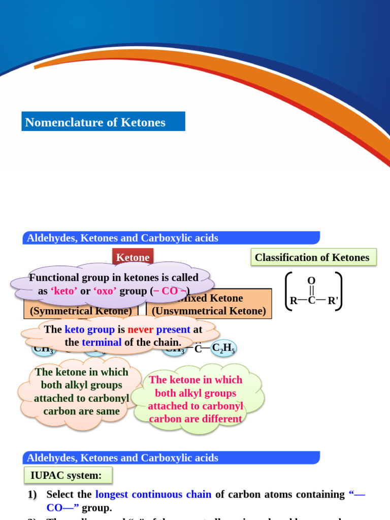 Ketone Nomenclature and Classification | PDF | Ketone | Carbon Compounds