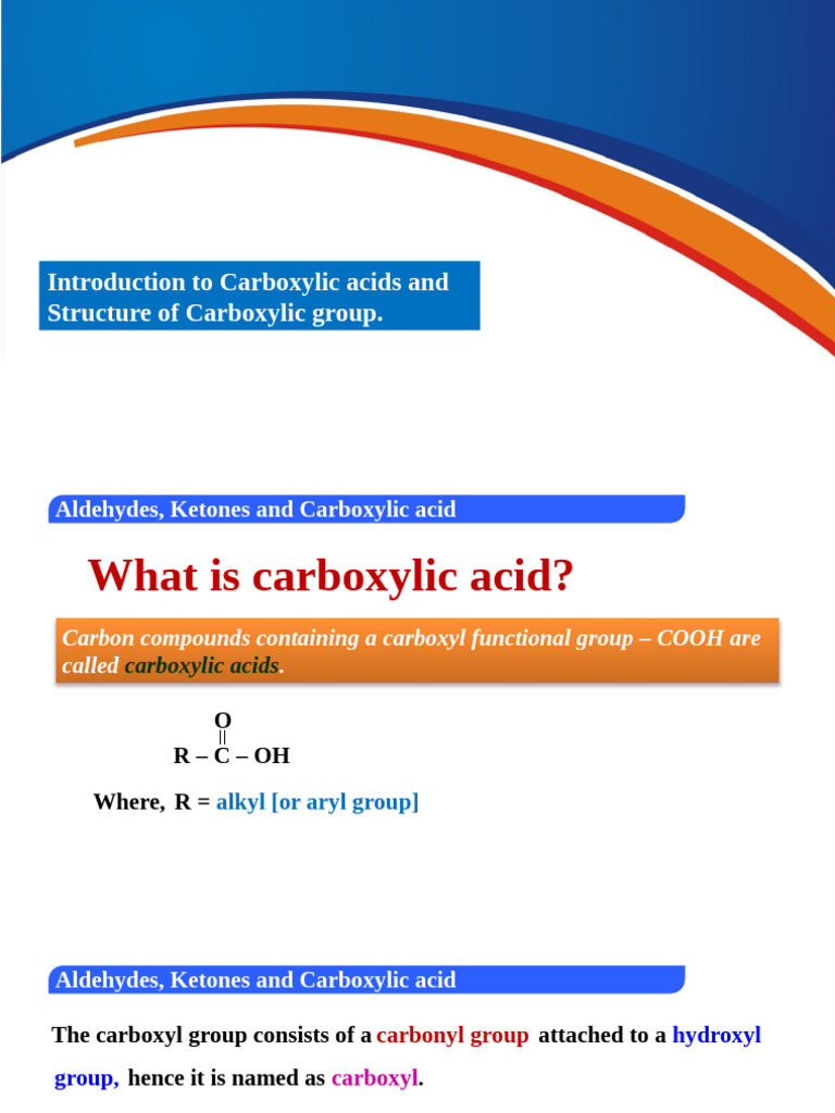 Module 21 - Introduction To Carboxylic Acids | PDF | Technology ...
