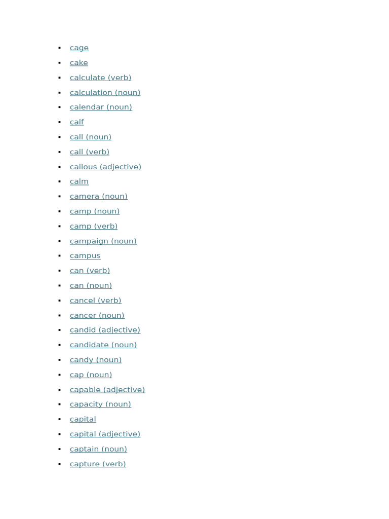 English C Words | PDF