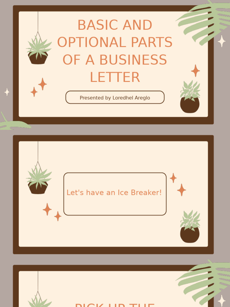 Basic and Optional Parts of A Business Letter | PDF | Written Communication | Writing