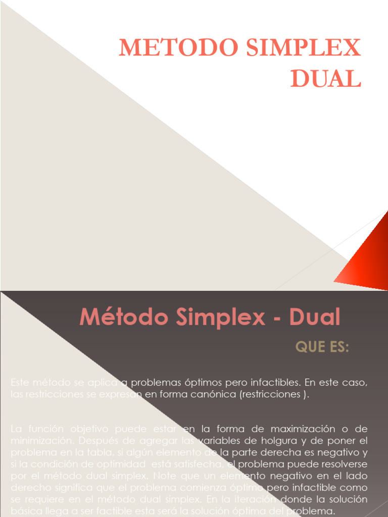 Metodo Simplex Dual | PDF | Ciencia computacional | Programación de ...