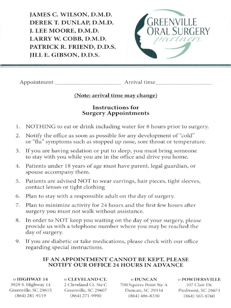Pre and Post Op Instructions - Intiveo 2 | PDF