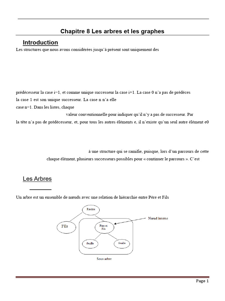 Arbres et graphes : structures et opérations | PDF | Mathématiques ...