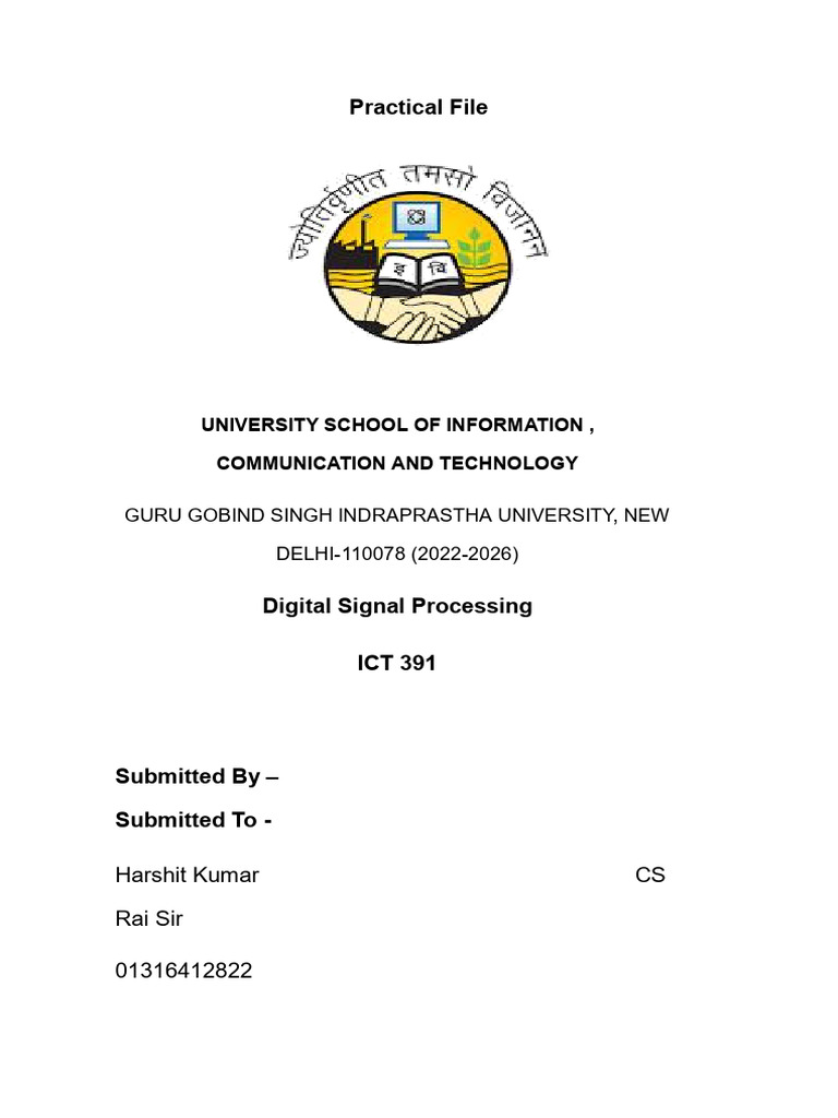 DSP Practical File Harshit | PDF | Low Pass Filter | Discrete Fourier Transform