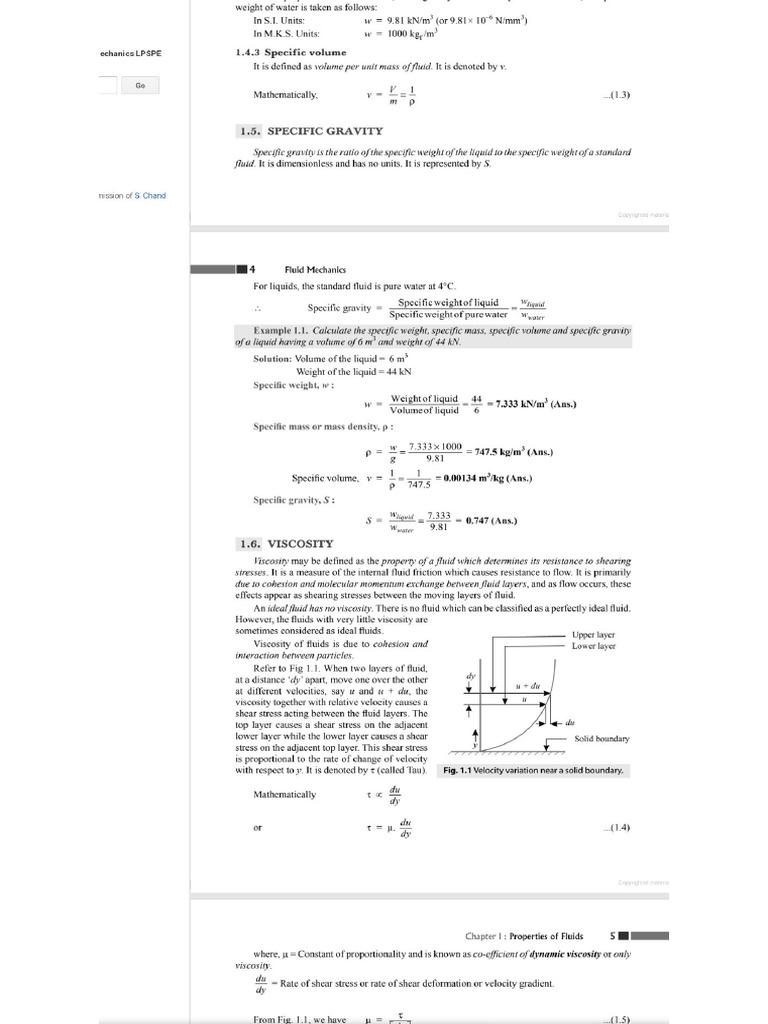 Fluid Mechanics (Examples) | PDF