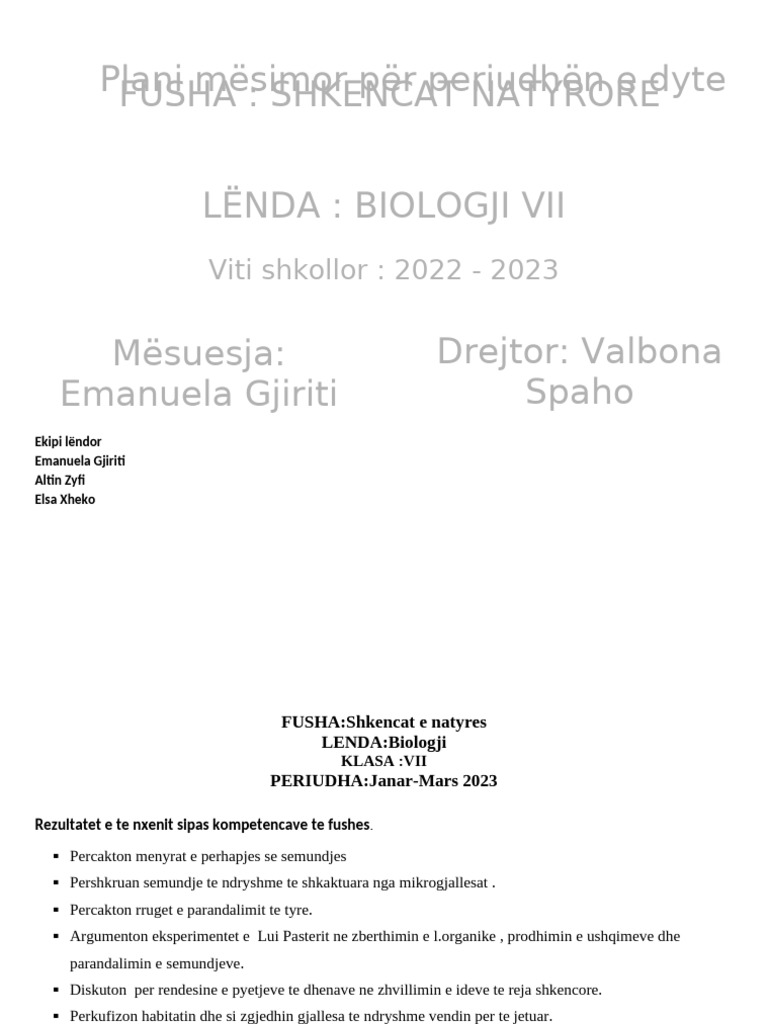 BIOLOGJI 7 (E Perfunduar) | PDF