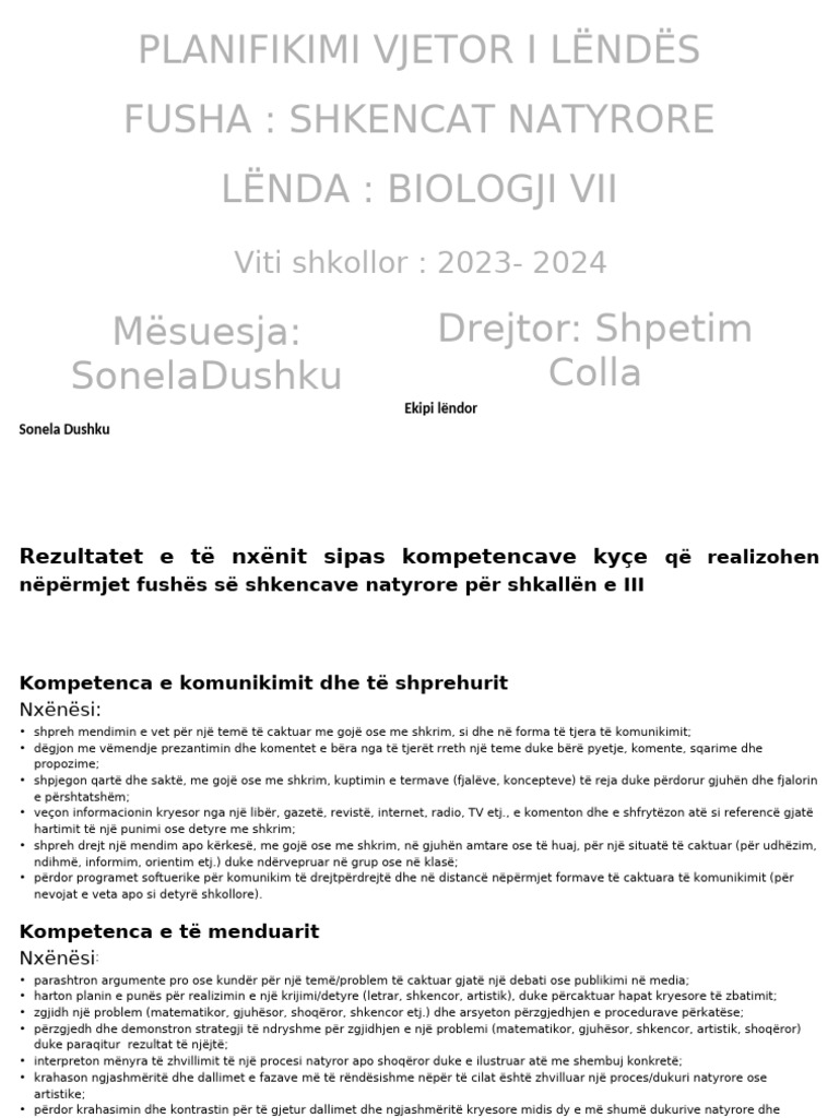 BIOLOGJI 7 (E Perfunduar) | PDF
