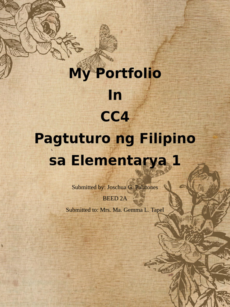 Portfolio in CC4 Pagtuturo NG Filipino Sa Elementarya 1 | PDF