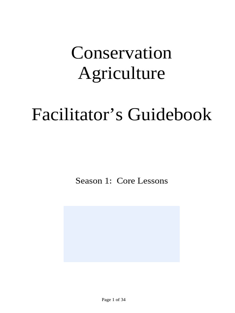 Conservation Agriculture Facilitators Guidebook - English | PDF | Weed ...