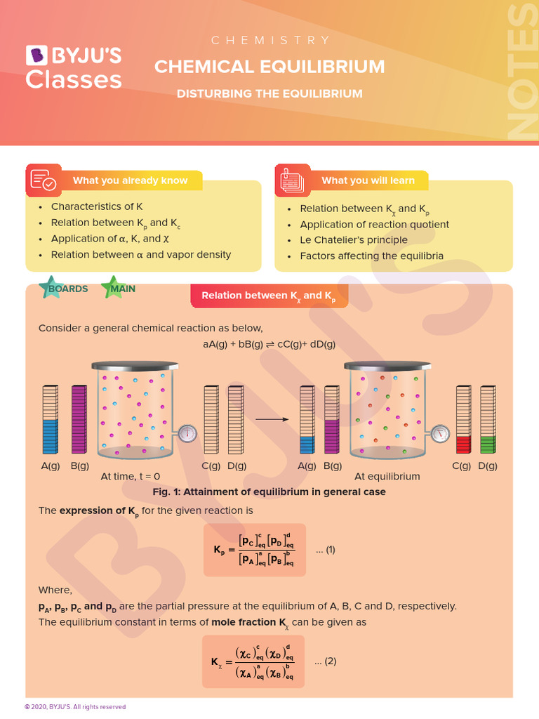 Chemical Equilibrium | PDF | Chemical Equilibrium | Chemistry