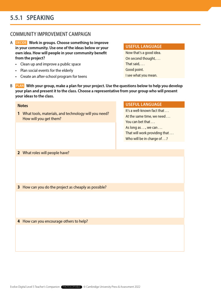 Evolve - Digital - Level 5 - Worksheets - 5.5.1 PDF | PDF