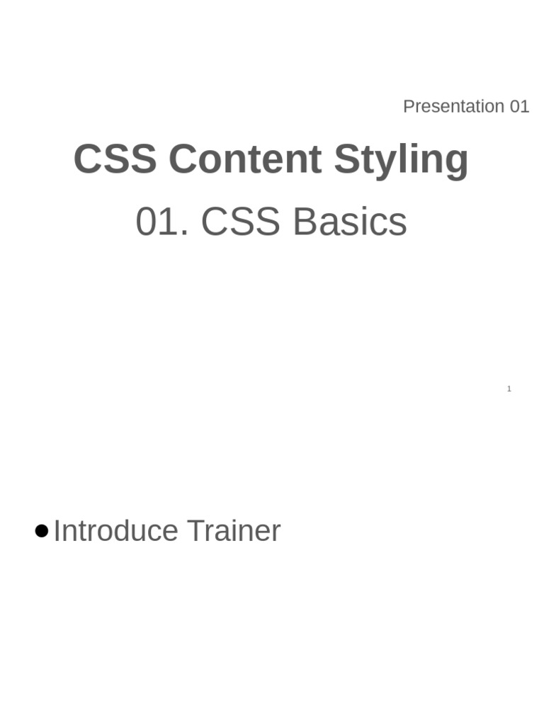 CSS - Part 1 | PDF | Html Element | Html